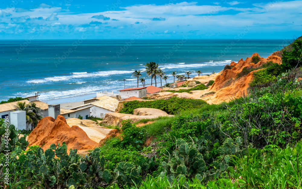 Beaches of Brazil - Morro Branco Beach - Ceara state Stock Photo ...