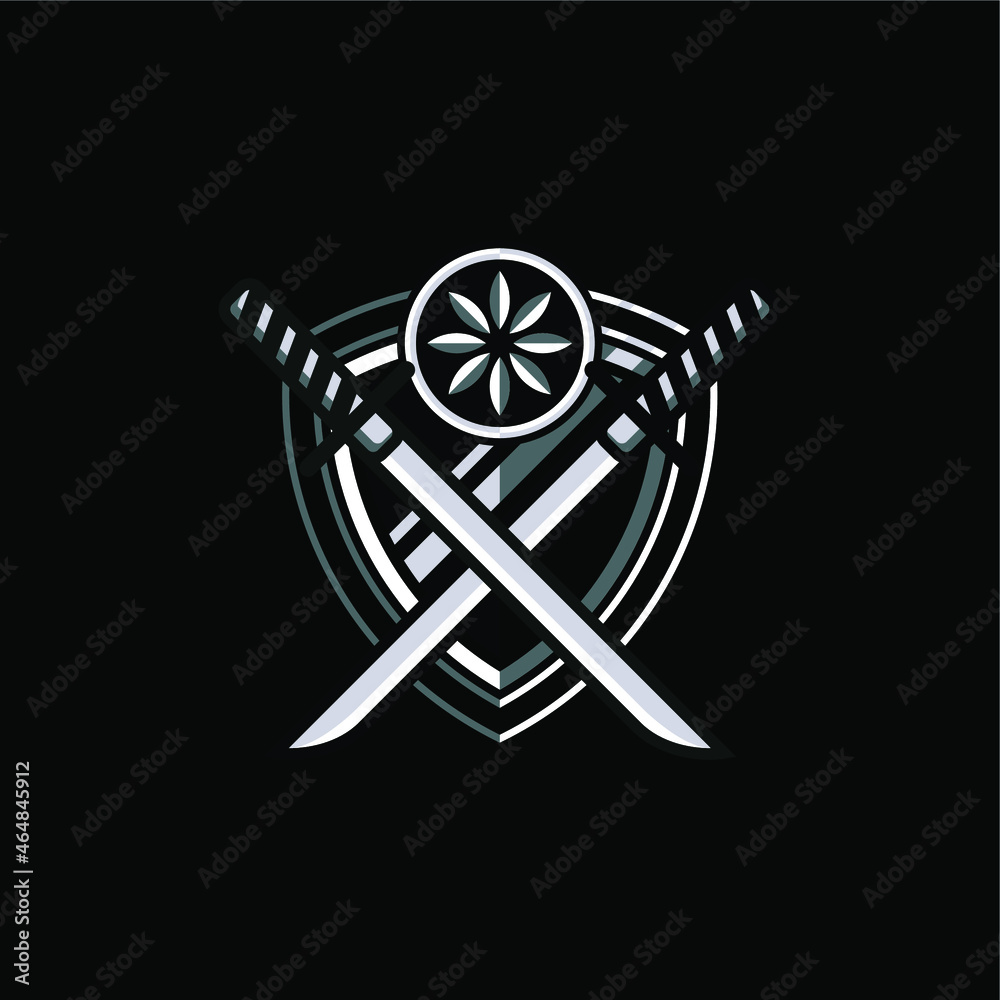 Japanese Samurai Badge GAming Sport Mascot Logo Vector Icon ...