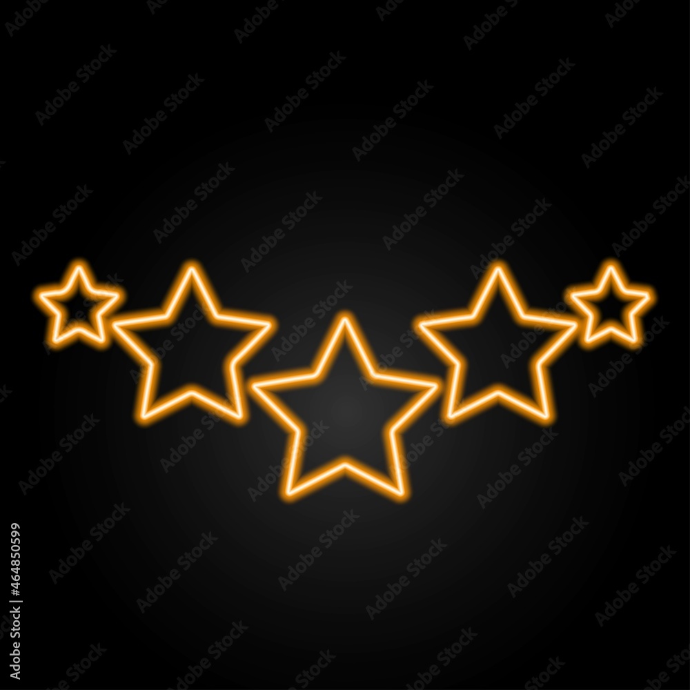 Five stars neon sign, modern glowing banner design, colorful modern ...