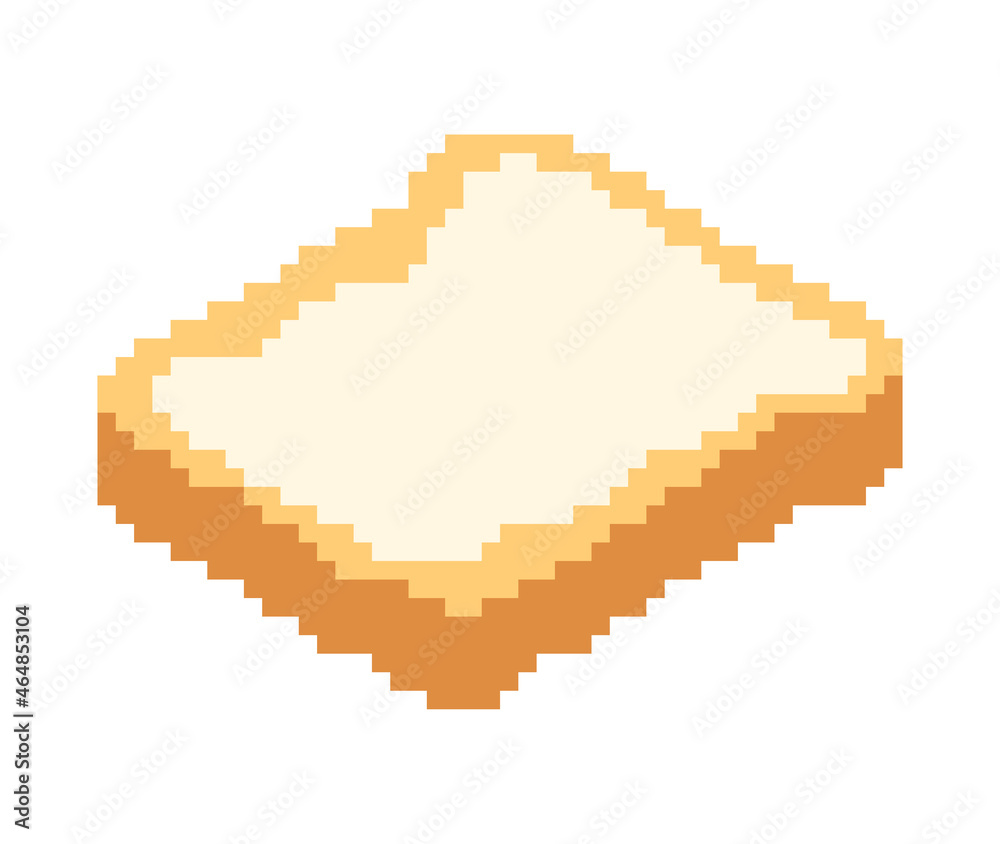 Toast with butter pixel art. pixelated Peanut Butter Bread Slice 8bit ...