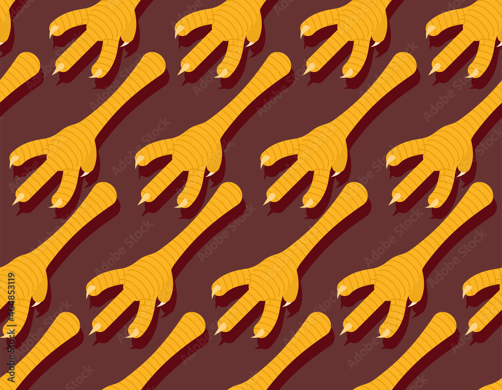 Chicken feet pattern seamless. ingredient for making potion background ...