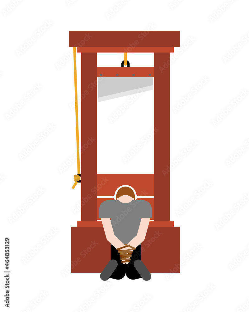 Guillotine isolated. instrument of death penalty. vector illustration ...