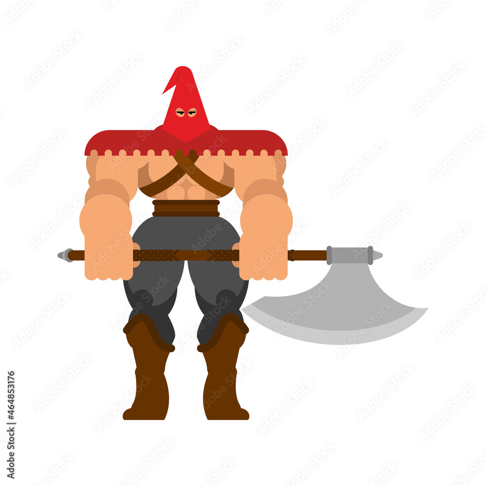 Executioner with ax isolated. butcher and axe. vector illustration ...
