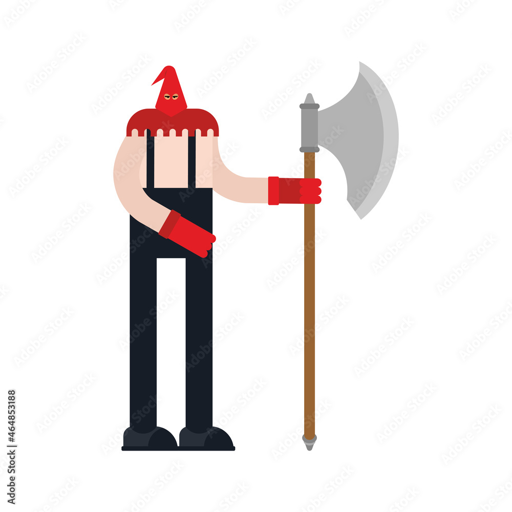 Executioner with ax isolated. butcher and axe. vector illustration ...
