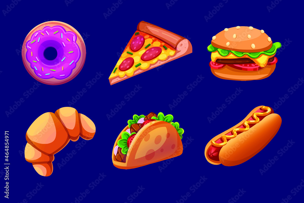 The collection is a set for creating mobile games, vector interface ...