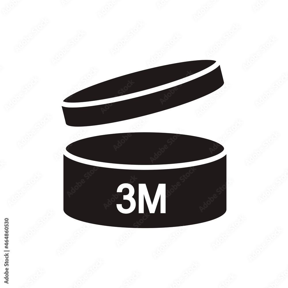 3m Period after the set of open icons. PAO symbols. Round box with open ...