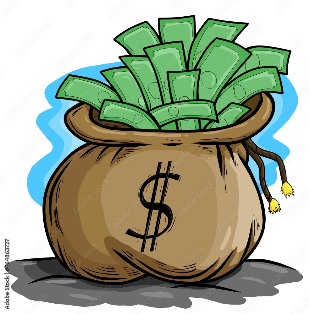 Money bag cartoon. vector illustration Stock Vector | Adobe Stock
