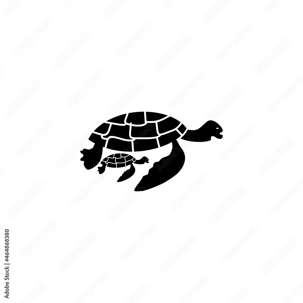 Vector of mother turtle and baby turtle on a white background. Reptile ...