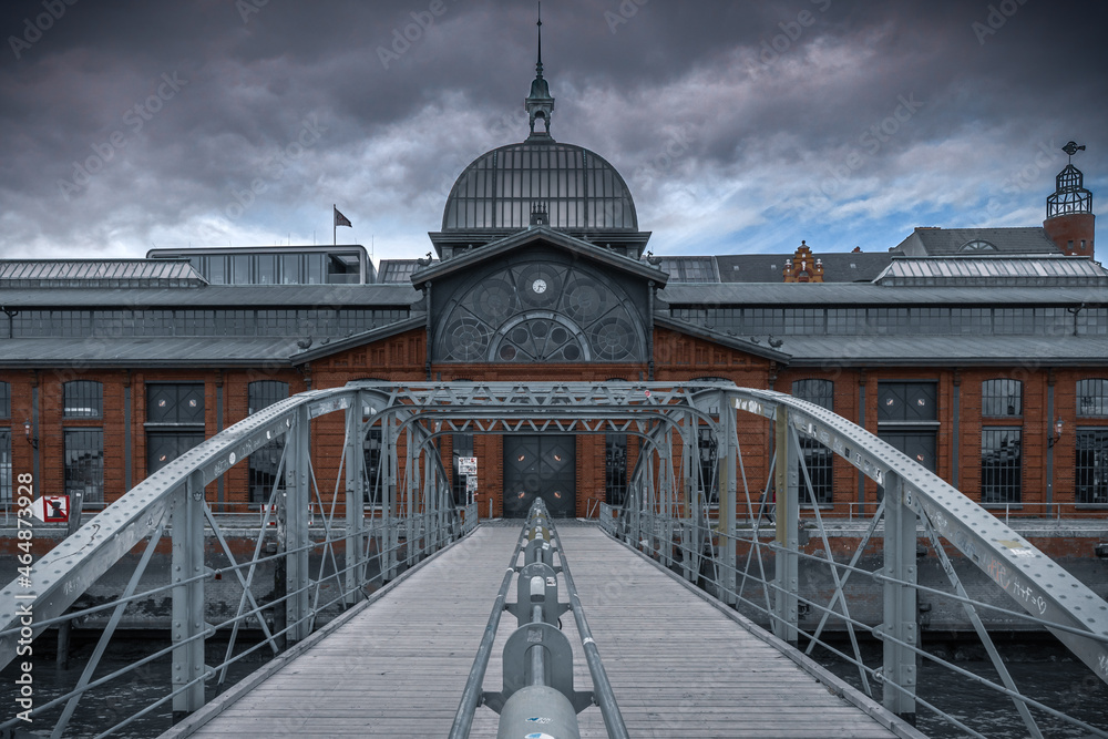 Old fish market in Hamburg-Altona in teal look Stock Photo | Adobe Stock