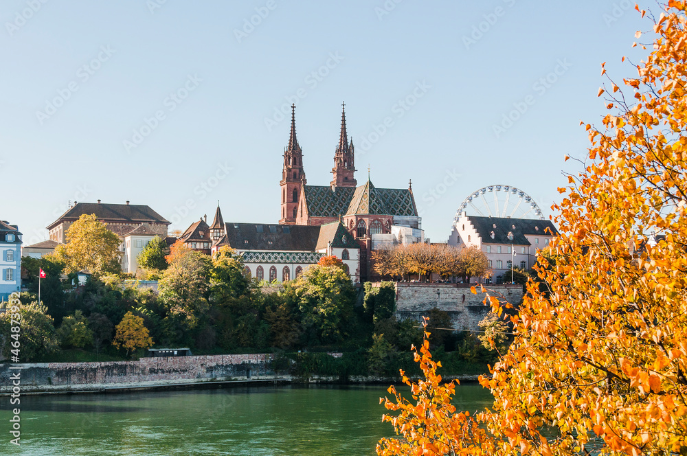 Basel, Münster, Kirche, Pfalz, Rhein, Rheinufer, Grossbasel, Altstadt ...
