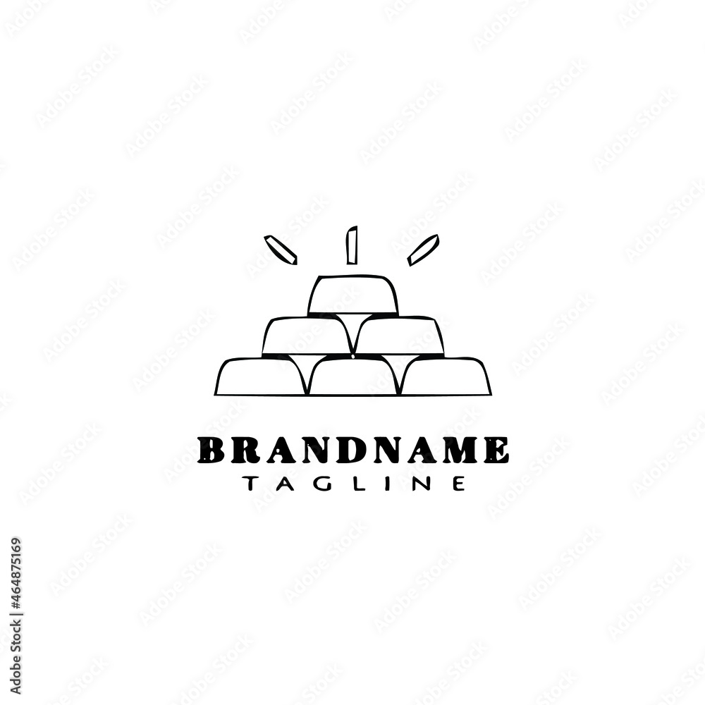 gold bar logo cartoon black icon design mode vector illustration Stock ...