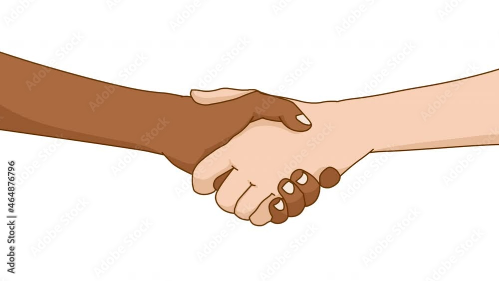 Ethnic handshake hands, loop animation. Agreement, contract, deal hand ...