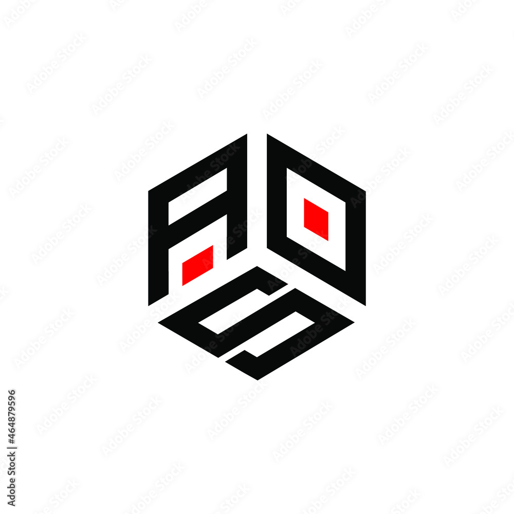 AOS letter logo design on white background.AOS creative initials letter ...