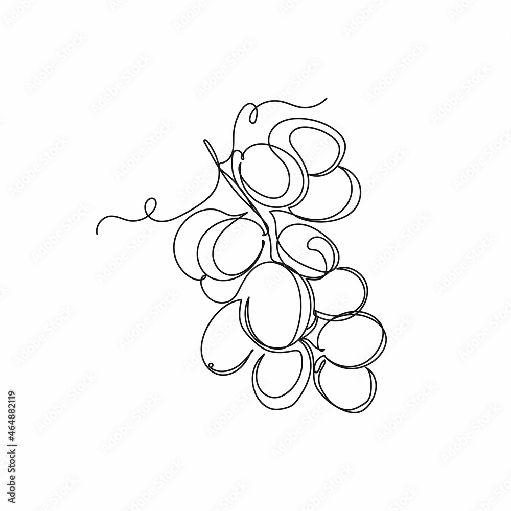 Vector continuous one single line drawing icon of beautiful bunch of ...