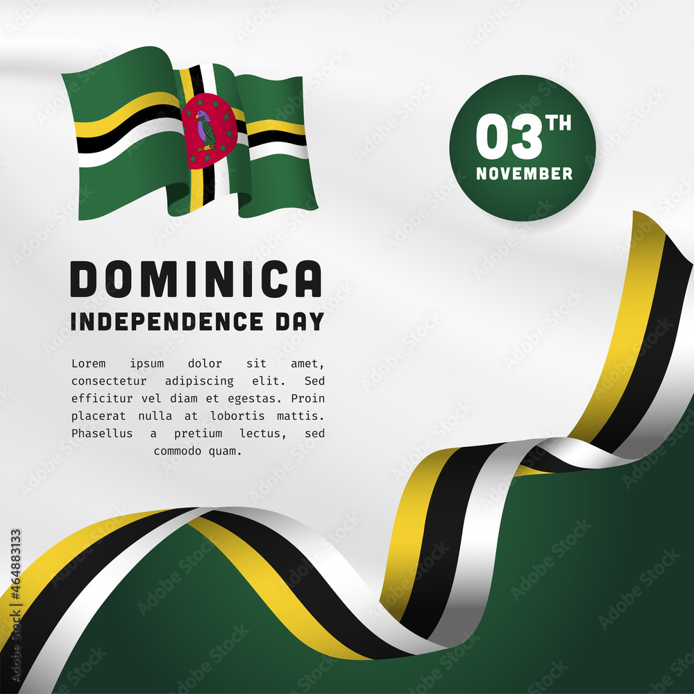 Square Banner illustration of Dominica independence day celebration ...