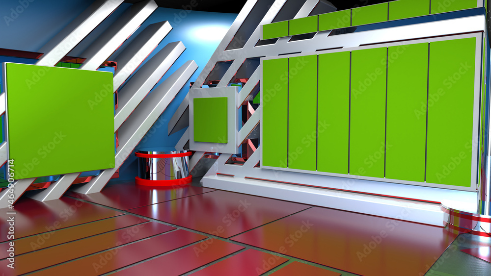 Backdrop For TV Shows .TV On Wall.3D Virtual News Studio Background, 3d ...