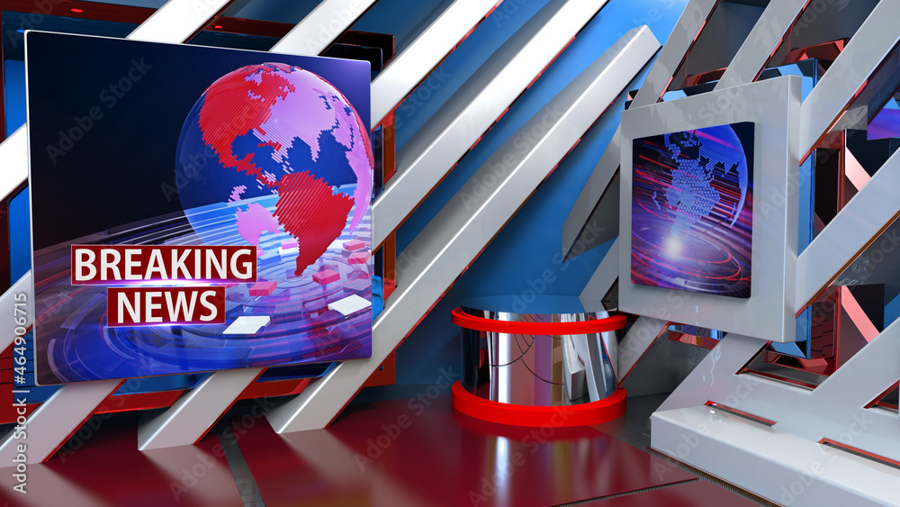 Backdrop For TV Shows .TV On Wall.3D Virtual News Studio Background, 3d ...