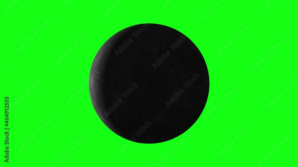 Solar system's planet of Mercury animation in green screen. Mercury is ...
