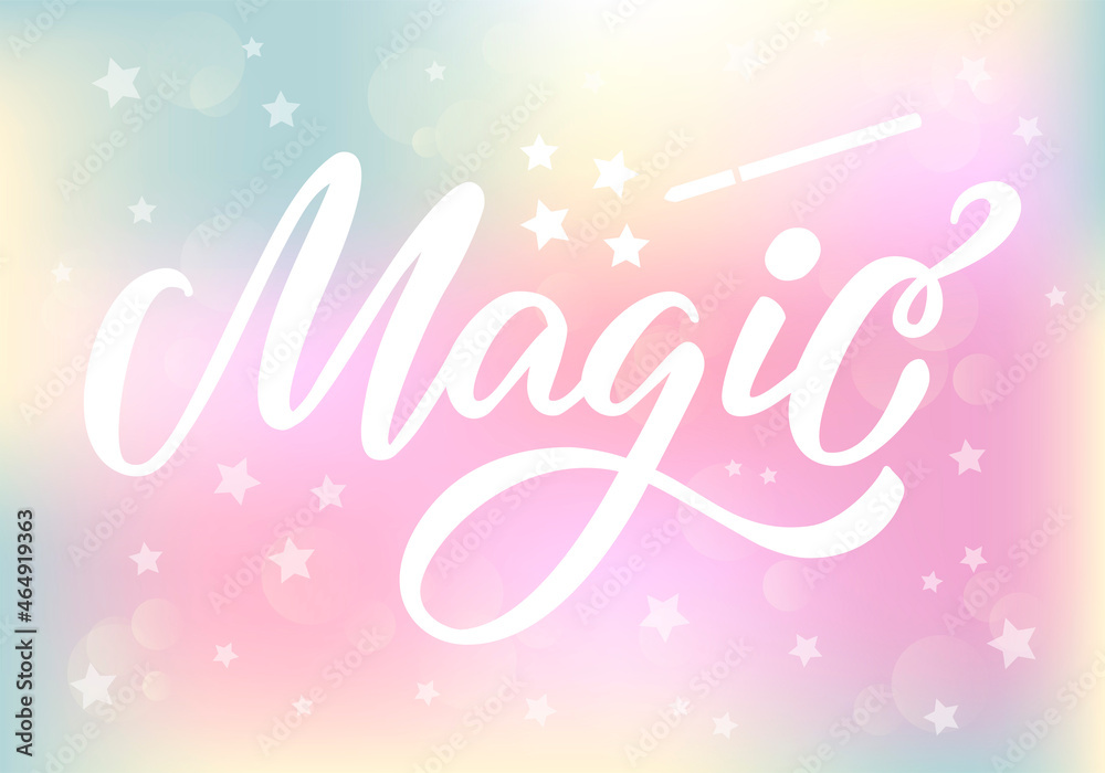Vector illustration of magic isolated lettering for banner ...