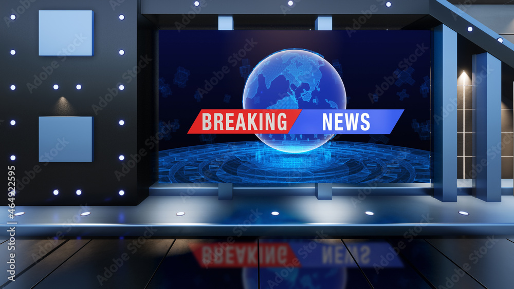 Backdrop For TV Shows .TV On Wall.3D Virtual News Studio Background, 3d ...