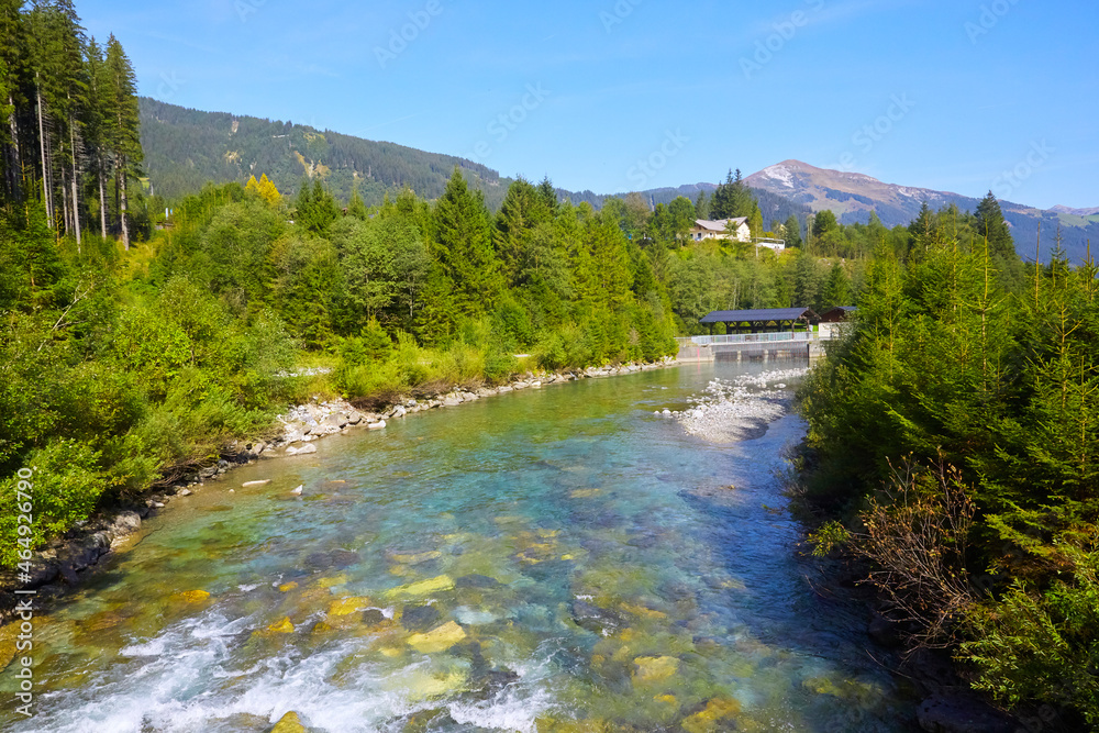 Famous waterfalls in the Austrian mountains. (Krimmler Waterfalls ...