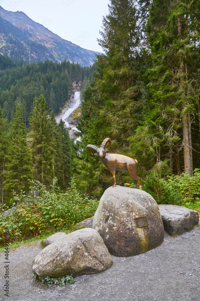 Famous waterfalls in the Austrian mountains. (Krimmler Waterfalls ...