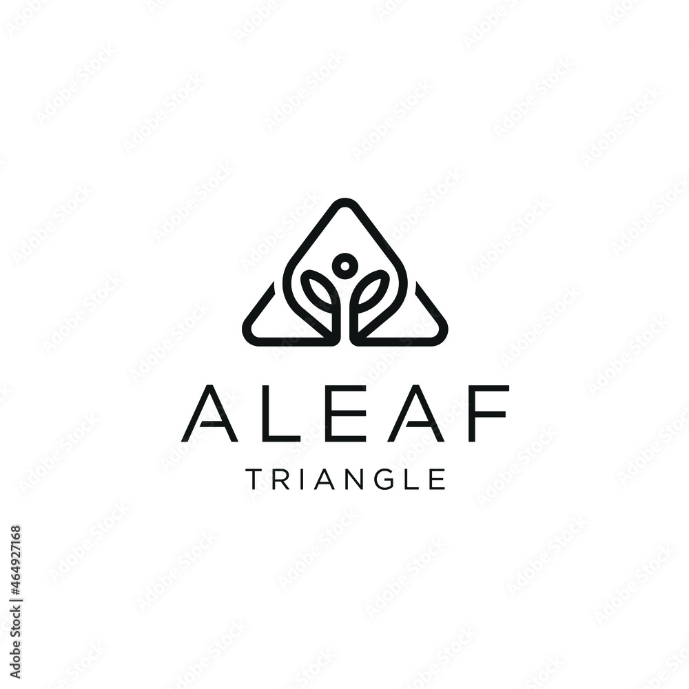 Letter A Triangle Simple Leaf Logo Design with Cannabis Leaf Icon ...