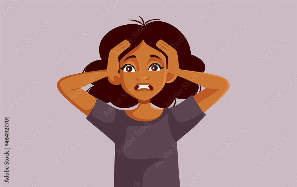 Exasperated Desperate Woman Vector Cartoon Illustration Stock Vector ...