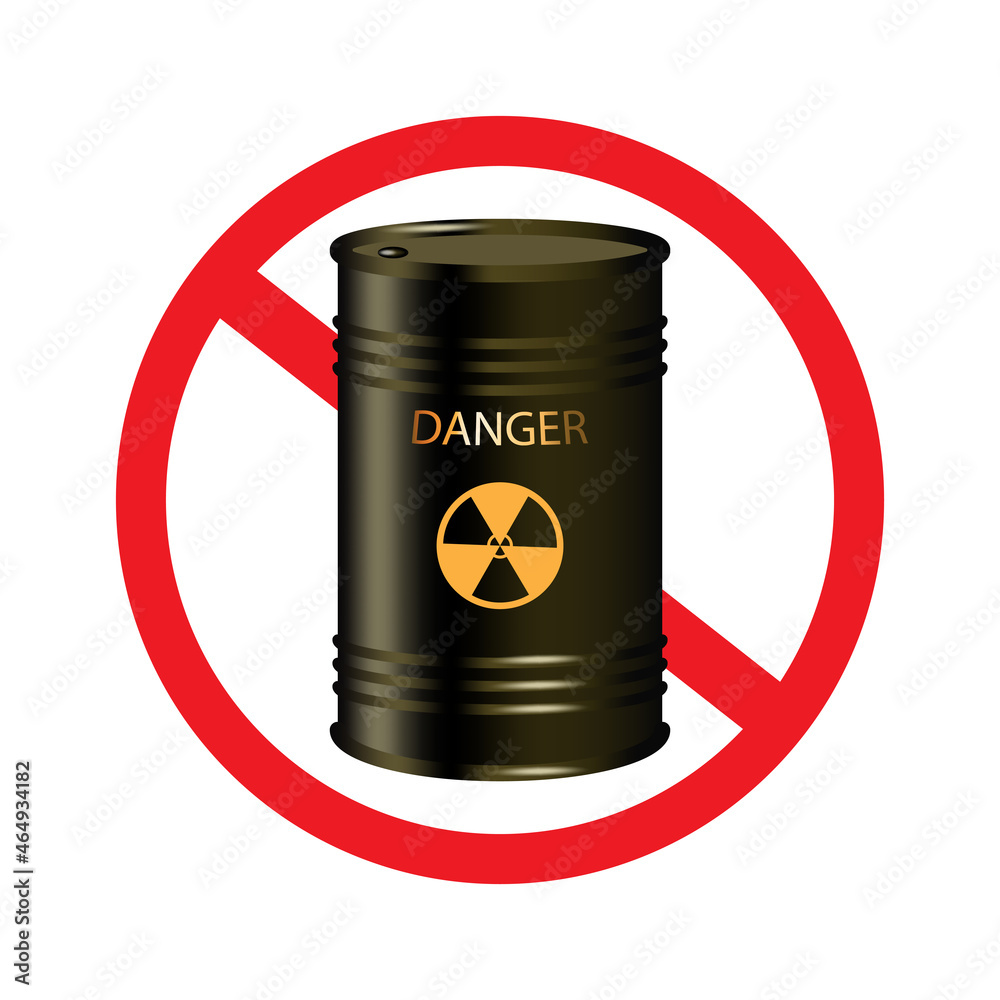 No toxic barrel icon. Radioactive sign. Warning element. Prohibited ...