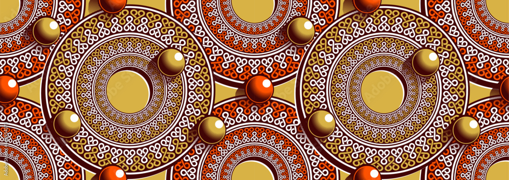circle african seamless pattern, Folk motifs intricate shapes, Folk ...