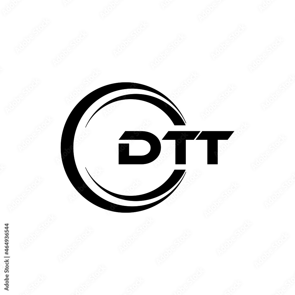 DTT letter logo design with white background in illustrator, vector ...
