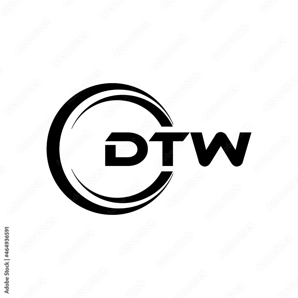DTW letter logo design with white background in illustrator, vector ...