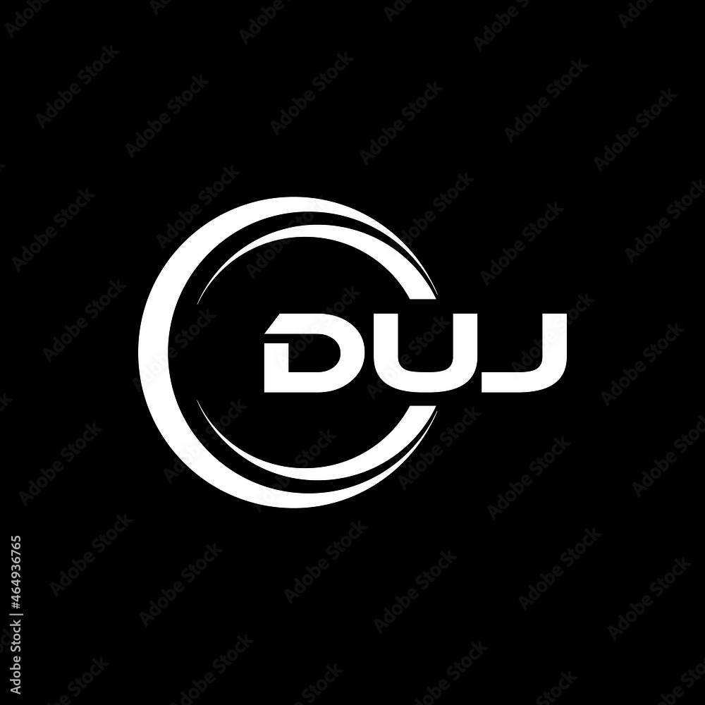 DUJ letter logo design with black background in illustrator, vector ...