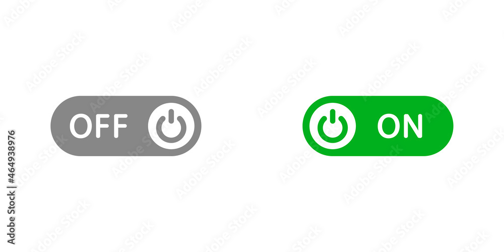 Conjunto de botón de apagado y encendido. Botón deslizante. Concepto de ...
