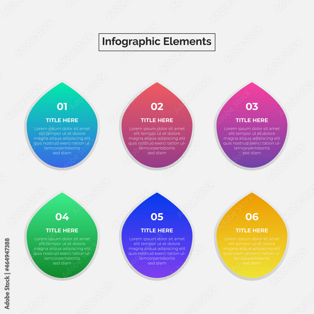 Infographic elements data visualization vector design template. 6 steps ...