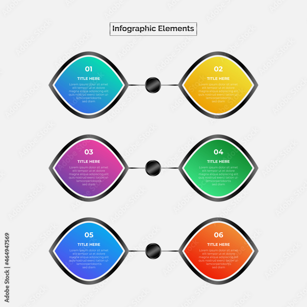 Vetor do Stock: Line step infographic. 6 options workflow diagram, circle timeline number ...
