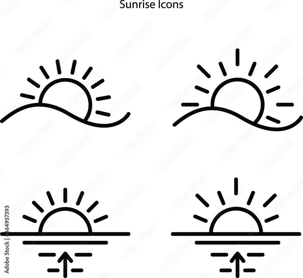 sunrise icons isolated on white background from weather collection ...