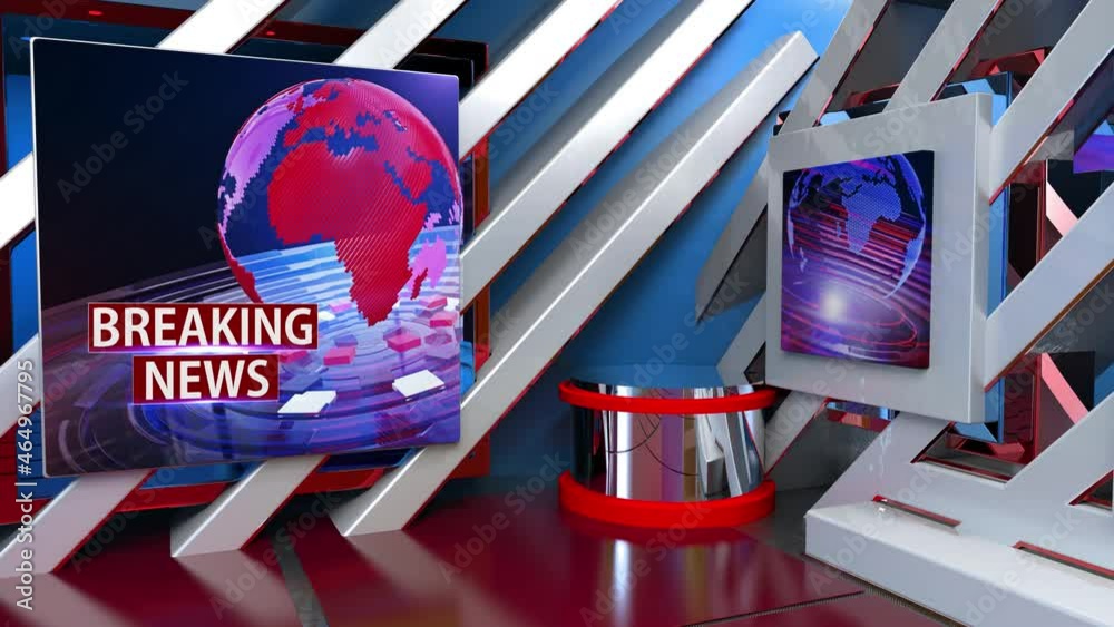 News TV Studio Set - Virtual Green Screen Background Loop motion ...