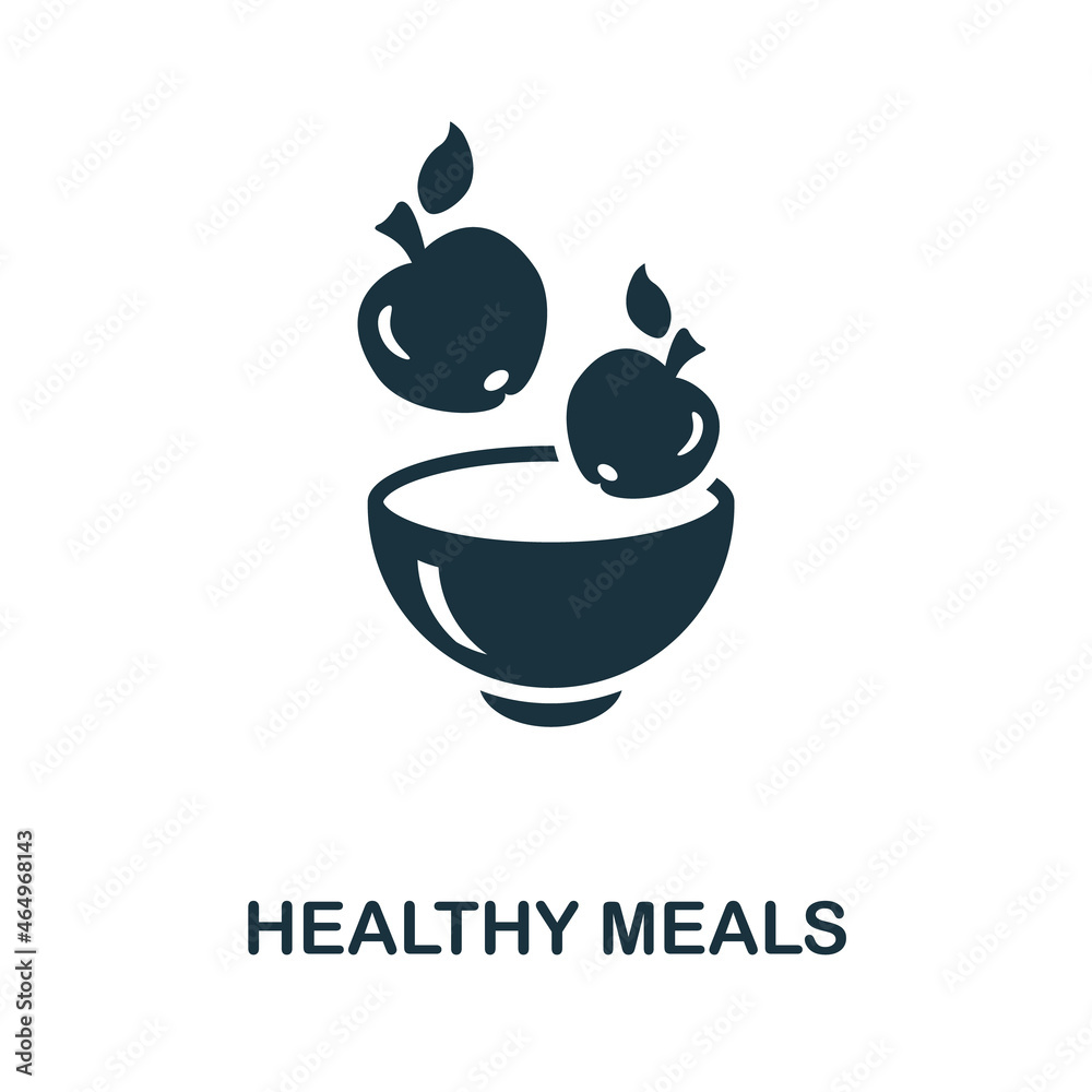 Healthy Meals icon. Monochrome sign from gym collection. Creative ...