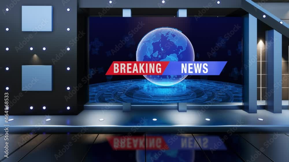 News TV Studio Set - Virtual Green Screen Background Loop motion ...