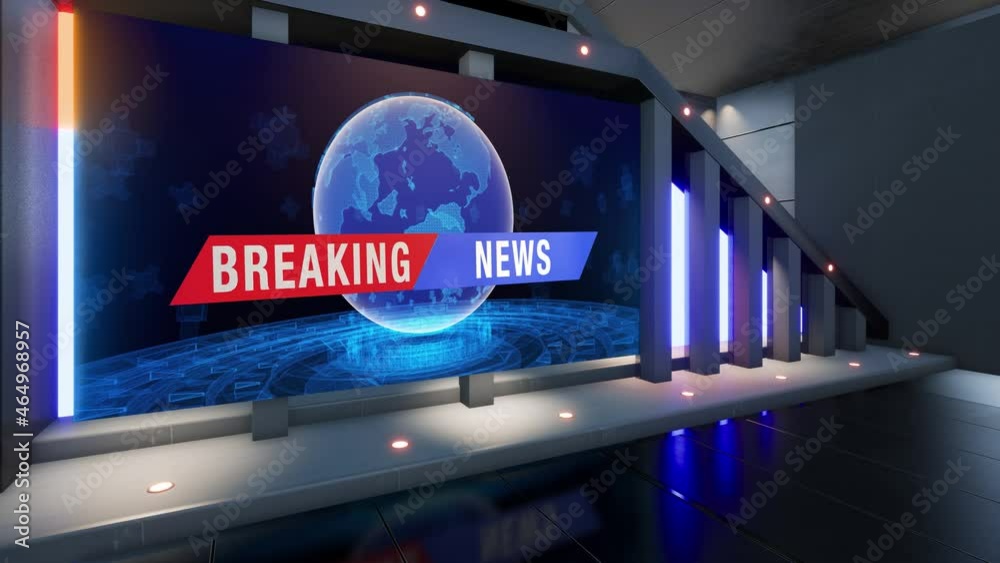 News TV Studio Set - Virtual Green Screen Background Loop motion ...