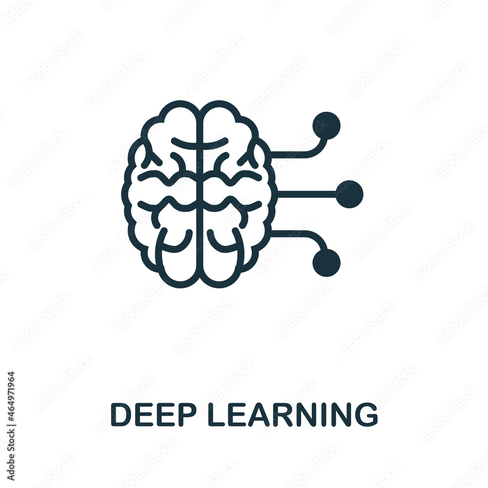 Deep Learning icon. Monochrome sign from industry 4.0 collection ...