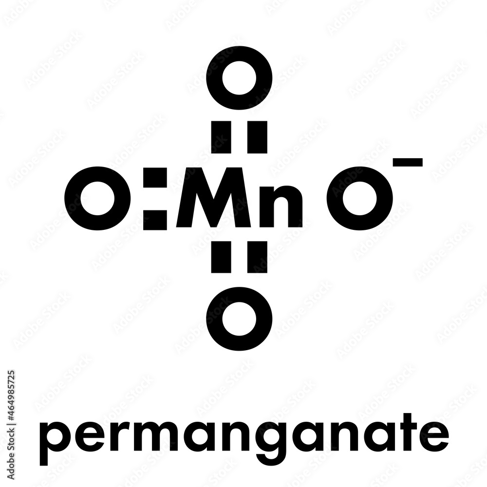 Permanganate anion, chemical structure. Skeletal formula. Stock Vector ...