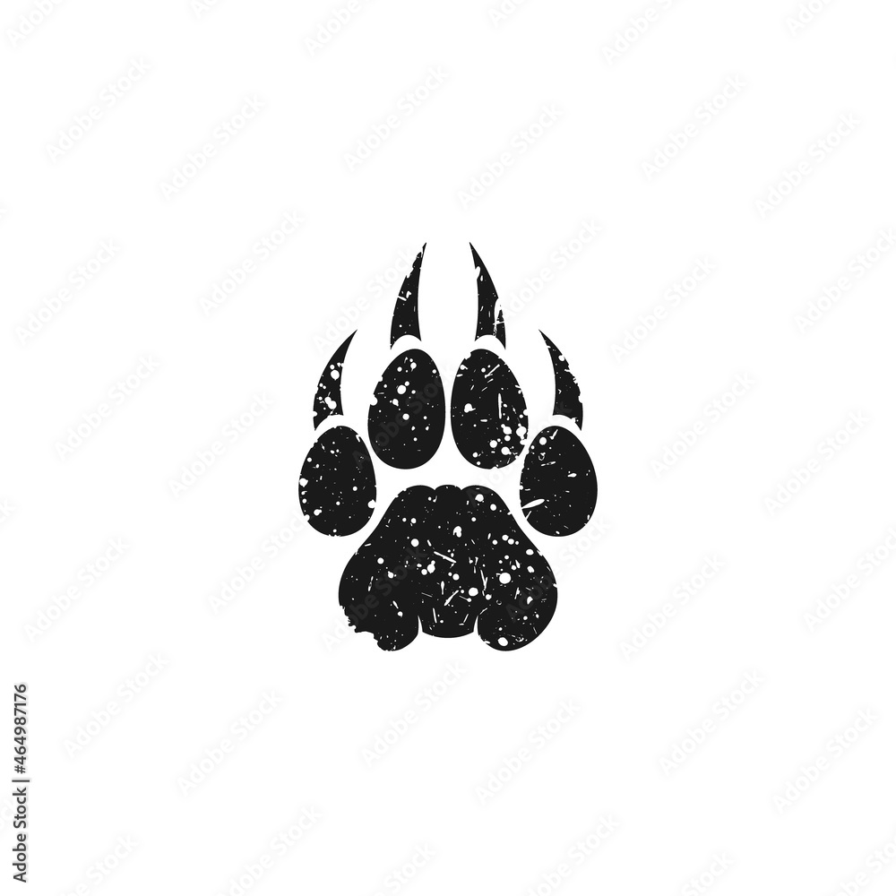 grunge black tiger trace silhouette. Vector flat illustration ...