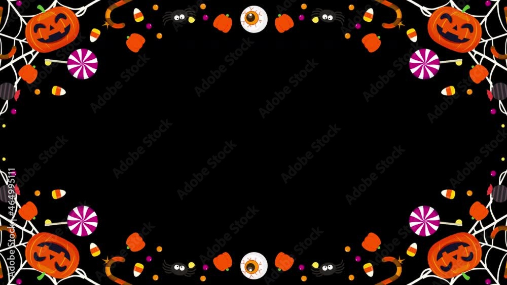 4K Halloween frame transition animation loop on transparent background ...