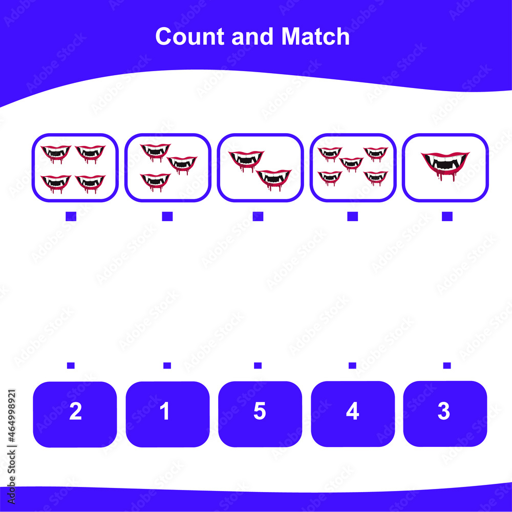 Counting and matching game for Preschool Children. Cute math worksheet ...