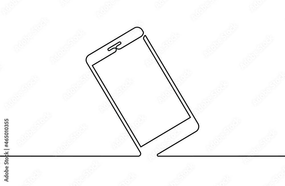 Phone line background. One line drawing background. Continuous line ...