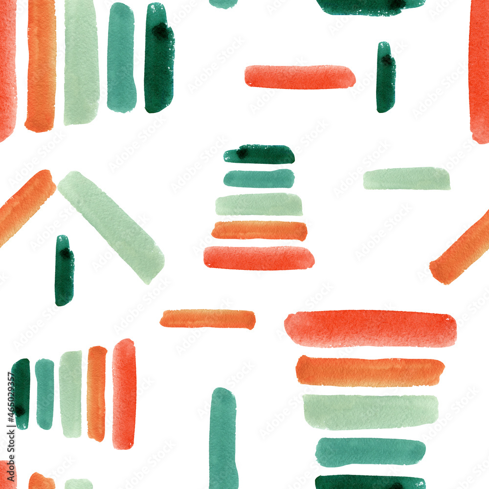 Holiday kids abstract waterclor pattern. Kids background with green and ...
