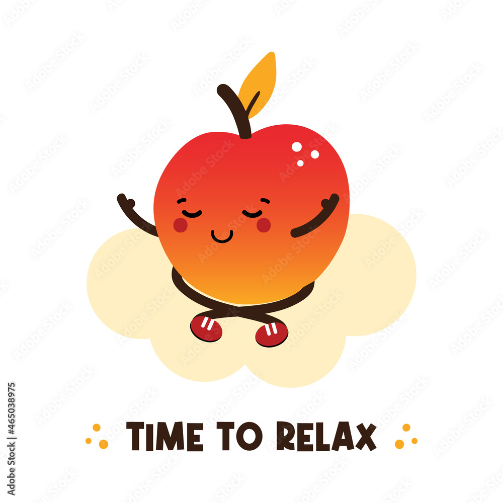 Time to relax vector card, illustration with cute cartoon style ...