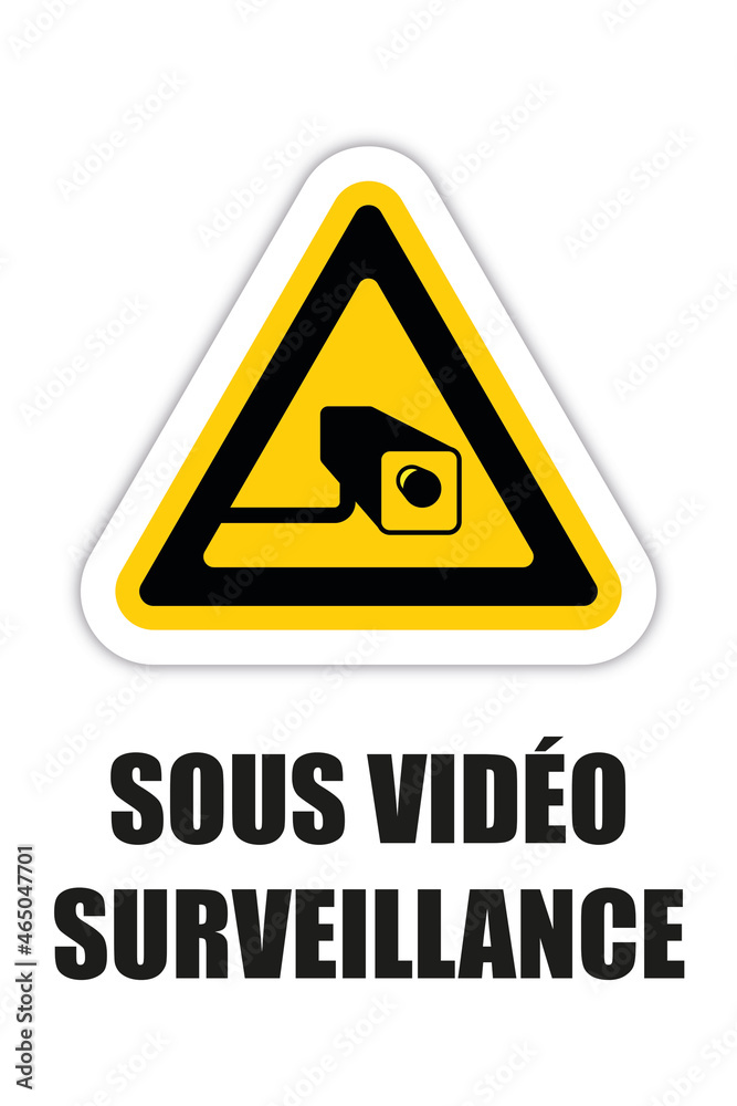 Panneau attention danger camera Stock Vector | Adobe Stock